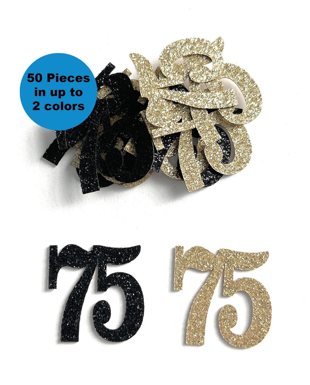 75th Birthday Confetti - 50 Pieces - 75th Birthday Party Supplies ...