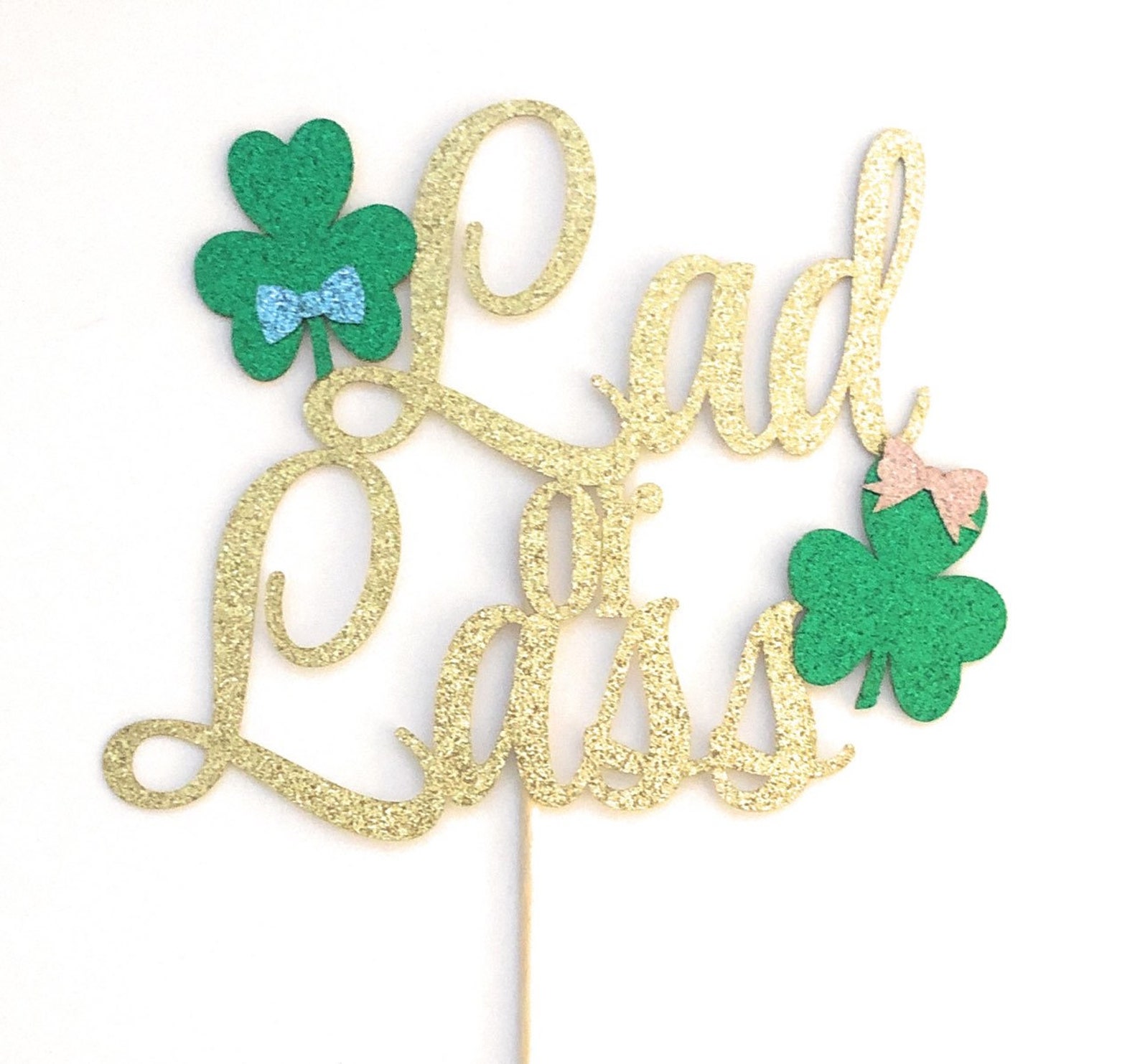 Lad or Lass Gender Reveal Cake Topper St Patricks Day Baby - Etsy