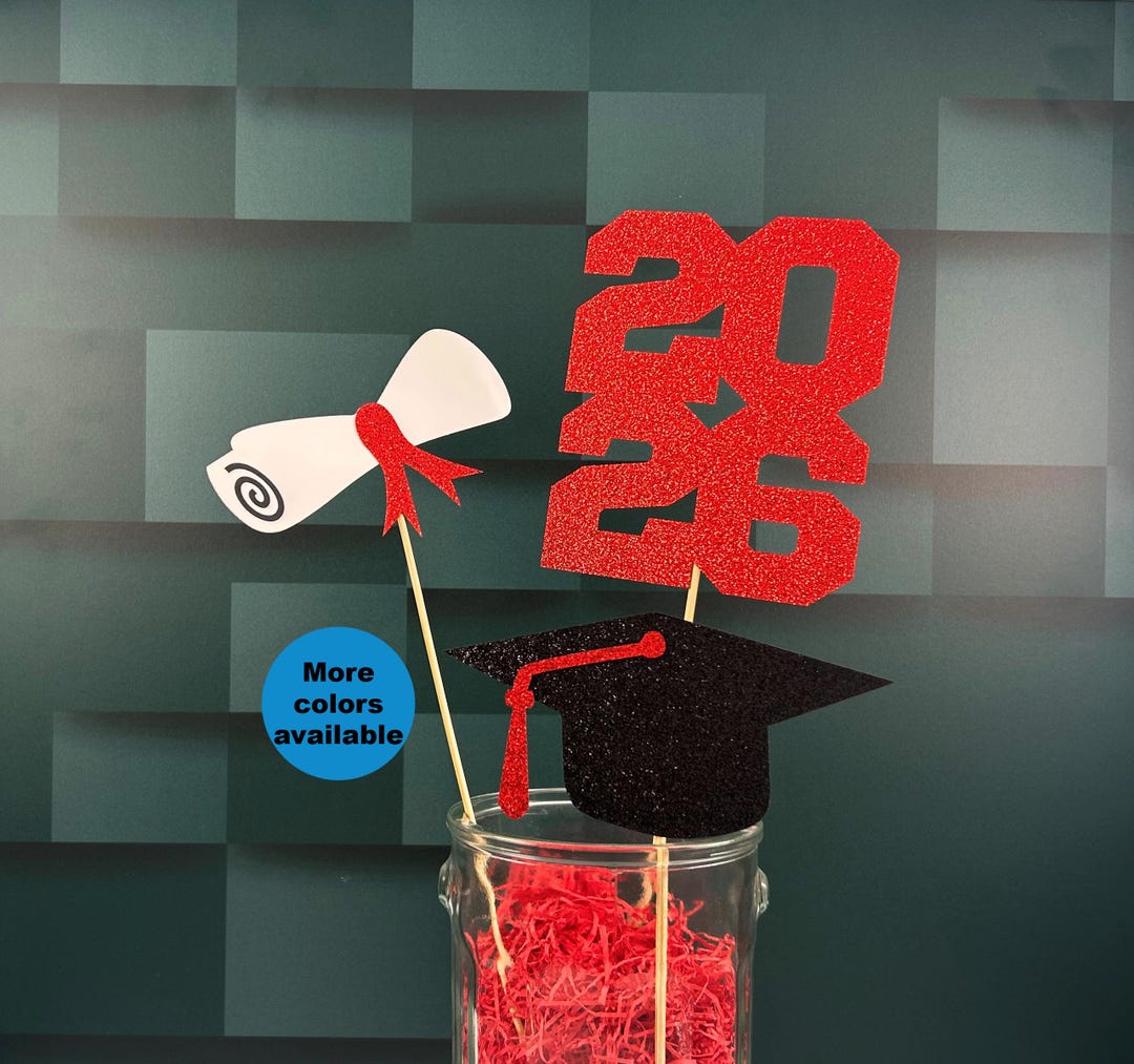 2026 Graduation Centerpiece Sticks - Set of 3 - Class of 2026 ...