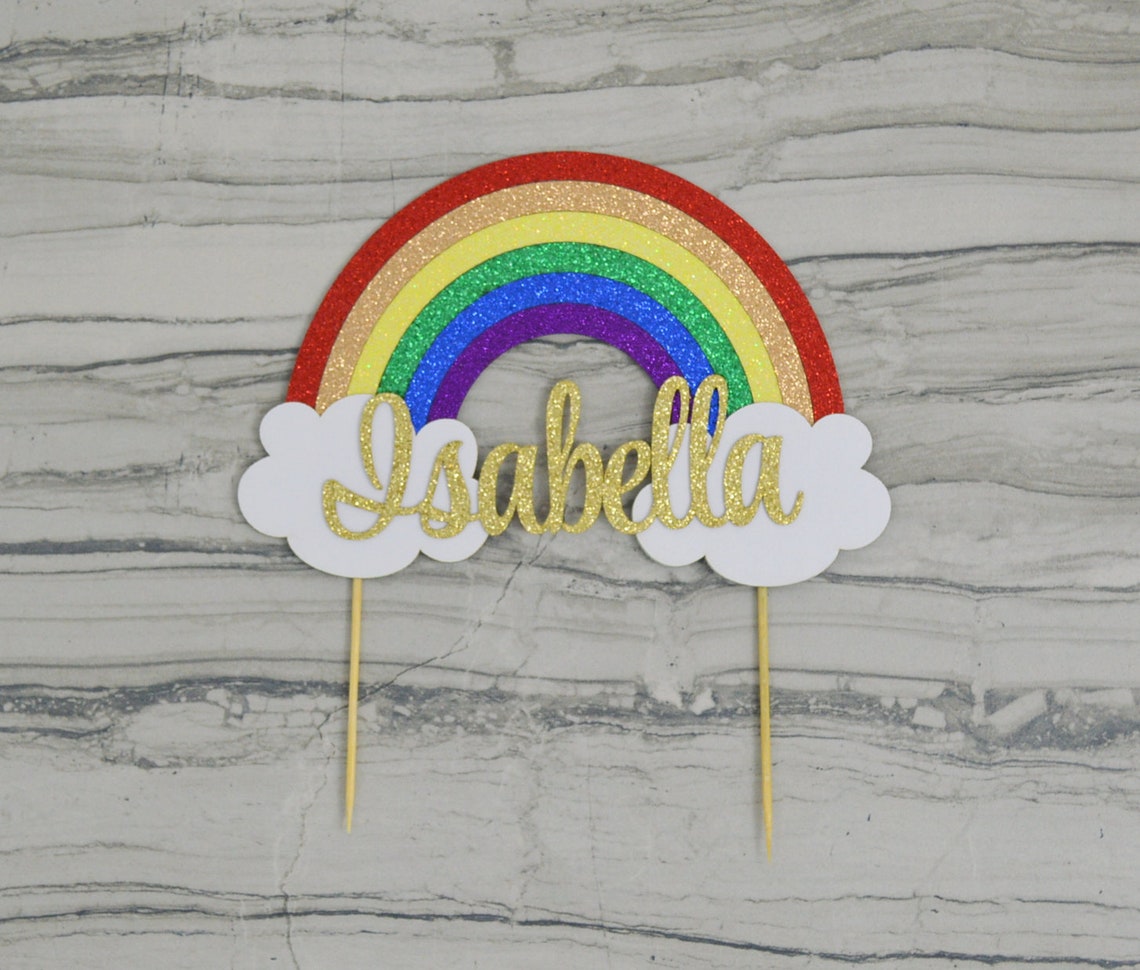 Rainbow Cake Topper Personalized Birthday Cake Topper - Etsy