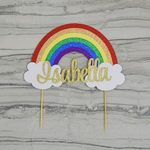 Rainbow Cake Topper - Personalized - Birthday Cake Topper - Baby Shower ...