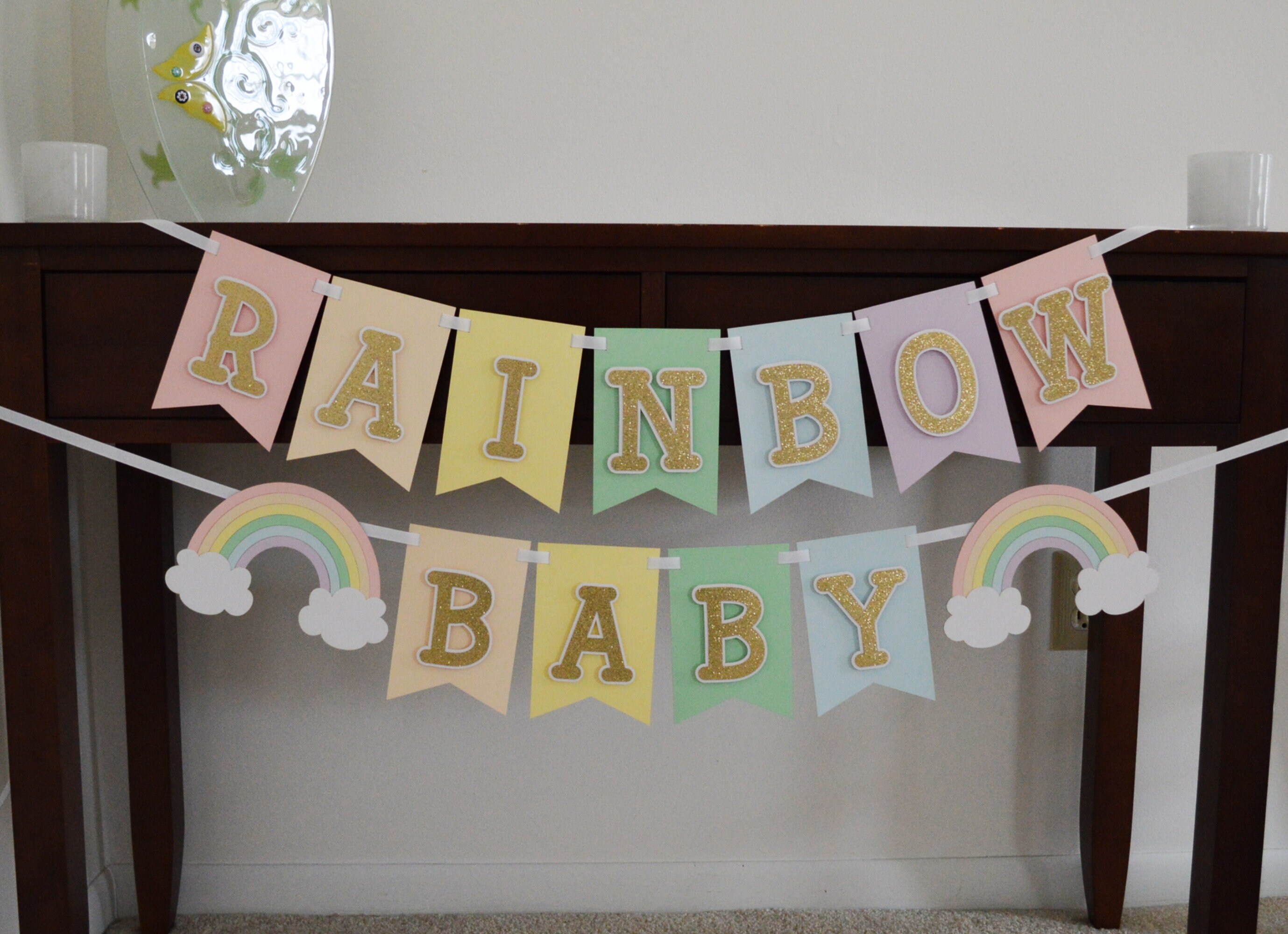 Rainbow Welcome Baby Banner Rainbow Baby Shower Banner | Etsy