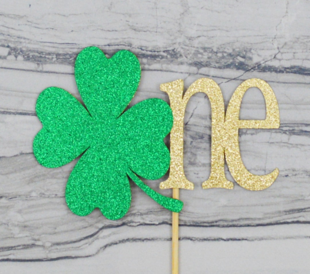 Shamrock One Glitter Cake Topper, St. Patricks Day First Birthday ...