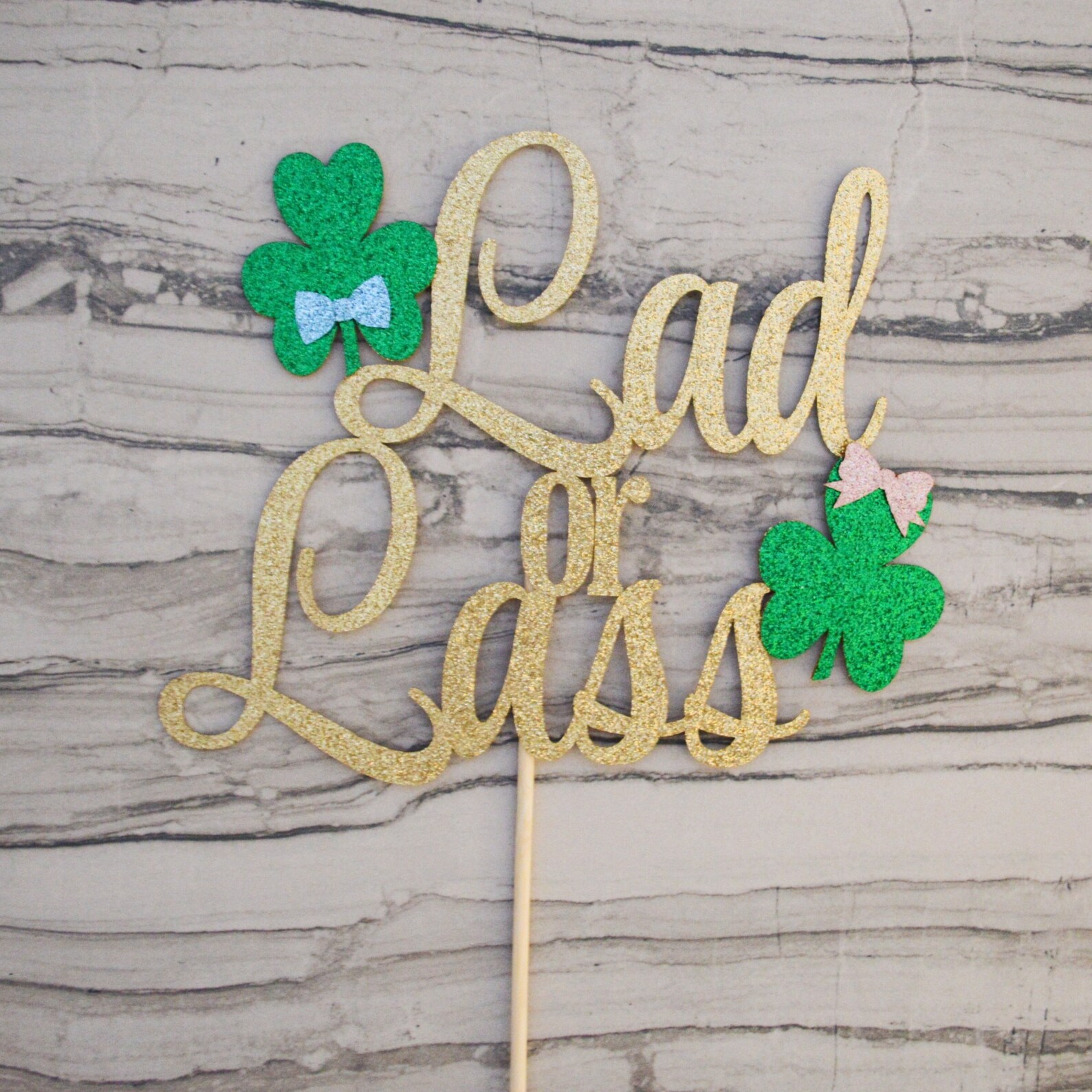 Lad or Lass Gender Reveal Cake Topper St Patricks Day Baby - Etsy