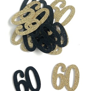 60th Birthday Confetti - 50 Pieces - 60th Birthday Party Supplies ...