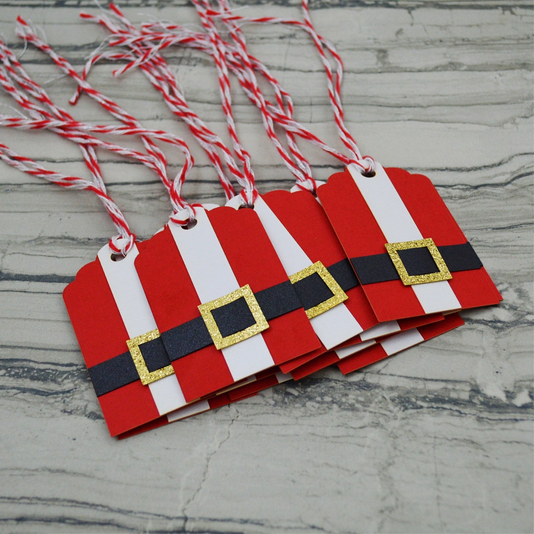 Santa Christmas Gift Tags - Santa Suit Tags - Saint Nick Holiday Gift ...