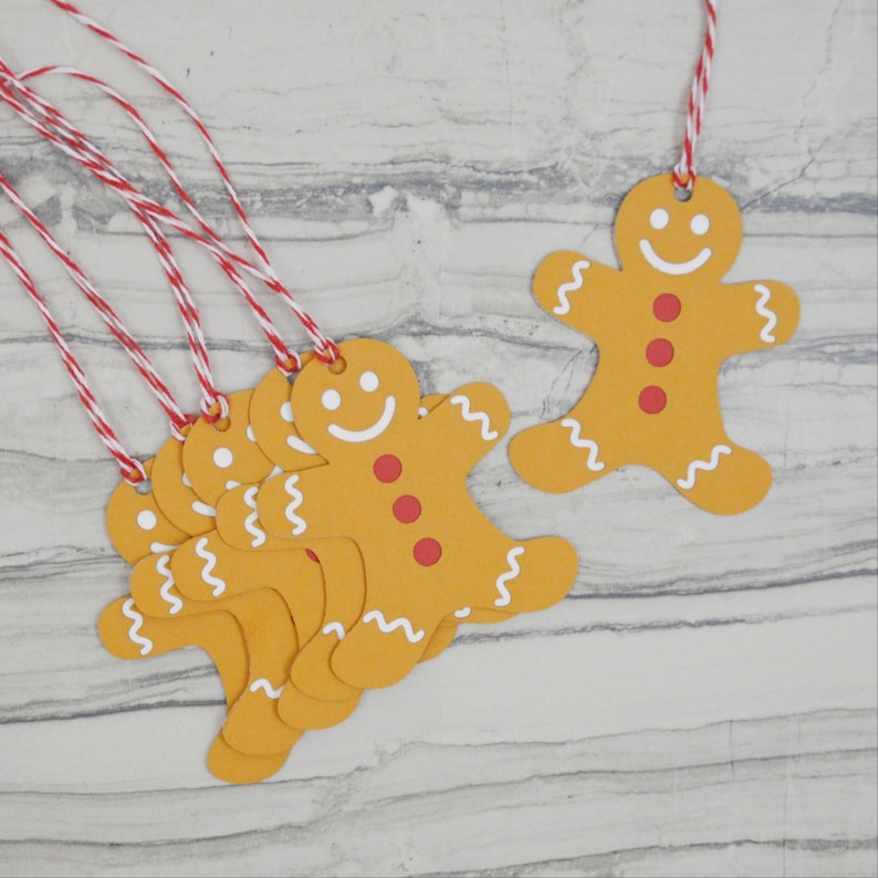 Gingerbread Man Christmas Gift Tags Christmas Cookie | Etsy