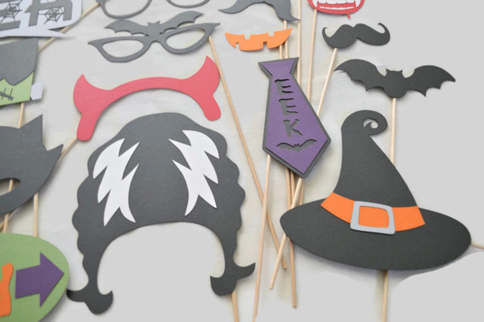 Halloween Photo Booth Props 16 Piece Set Halloween Party - Etsy