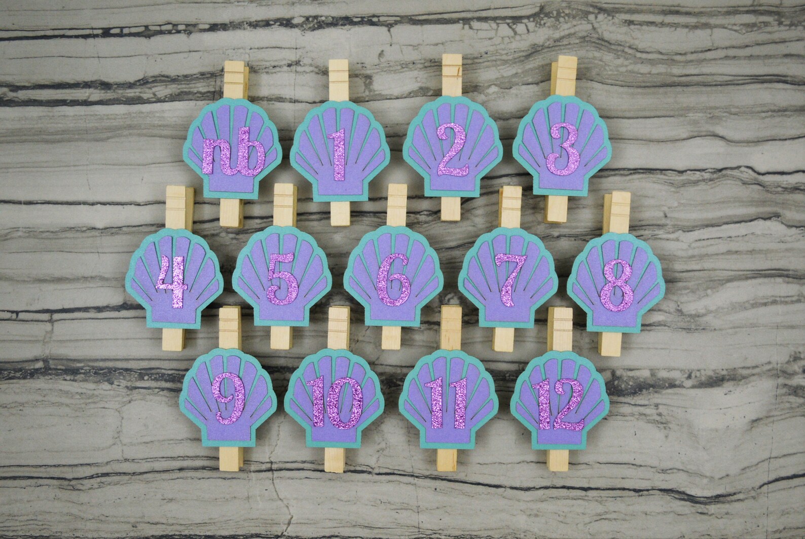 Mermaid First Birthday Photo Clips Mermaid 1st Birthday | Etsy