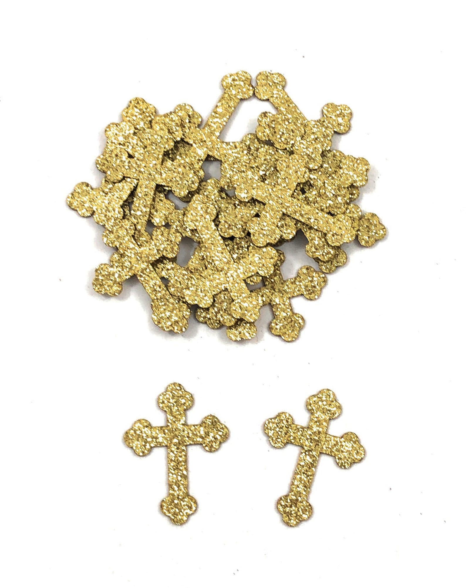 Gold Glitter Cross Confetti 100 Pieces Baptism Table - Etsy