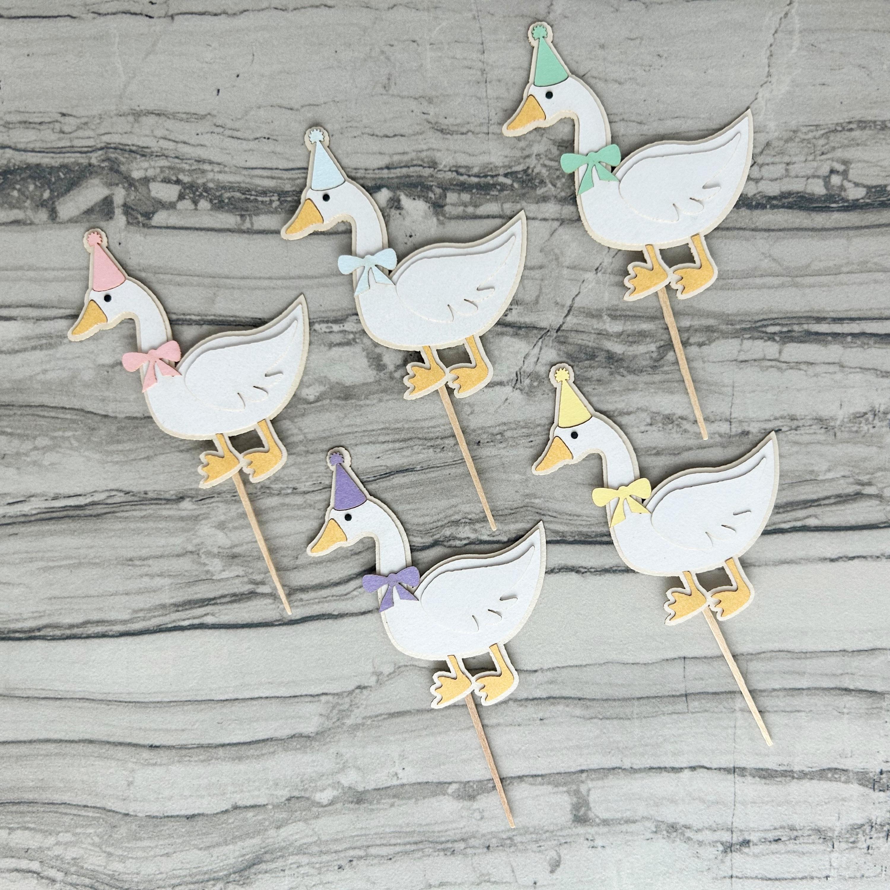 One Silly Goose Cupcake Toppers - One Lucky Duck First Birthday Party ...