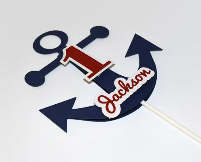 Nautical Birthday Cake Topper - Personalized With Name and Age ...