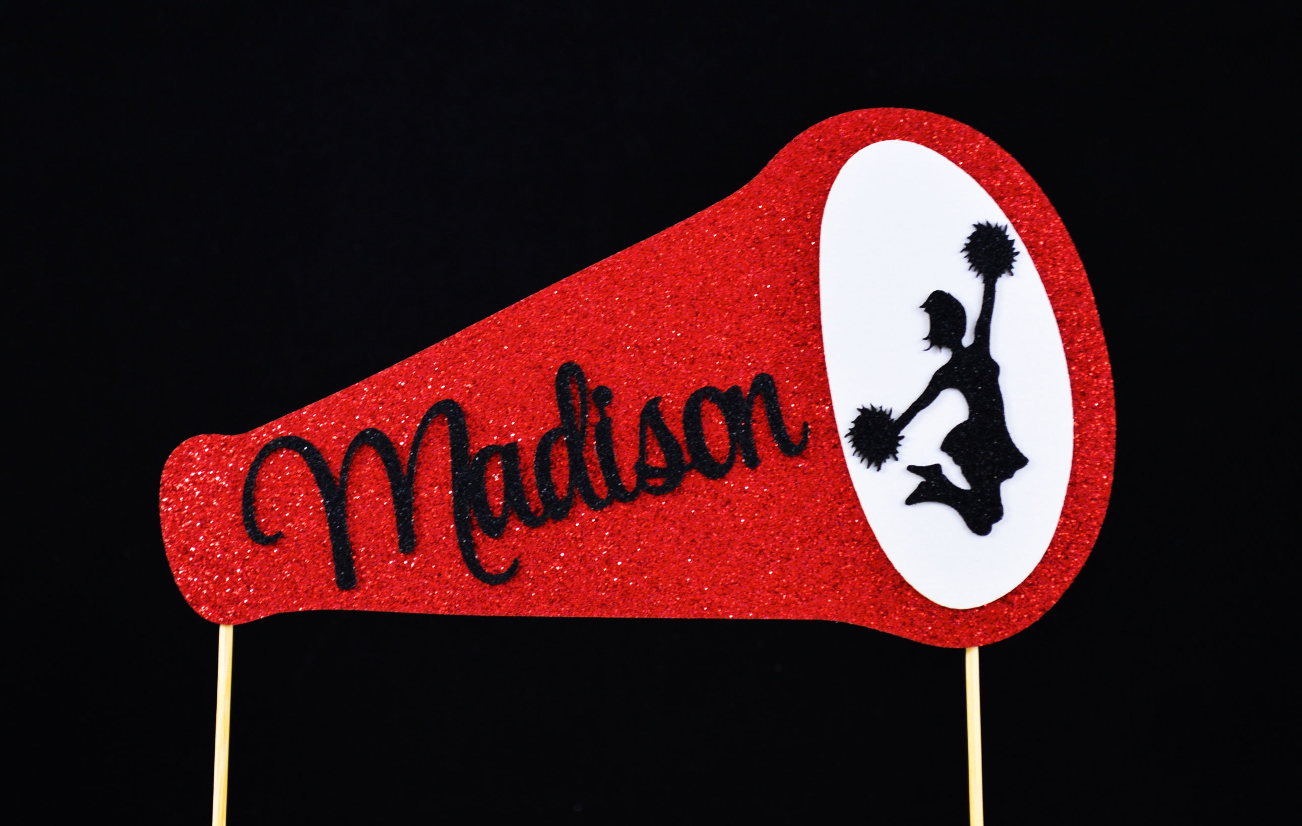 Red Cheerleader Megaphone Cake Topper - Etsy