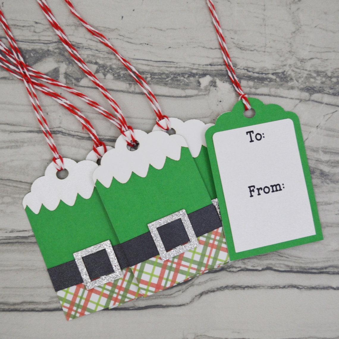 Elf Suit Christmas Gift Tags, Santa's Little Helper Kid's Holiday Gift ...