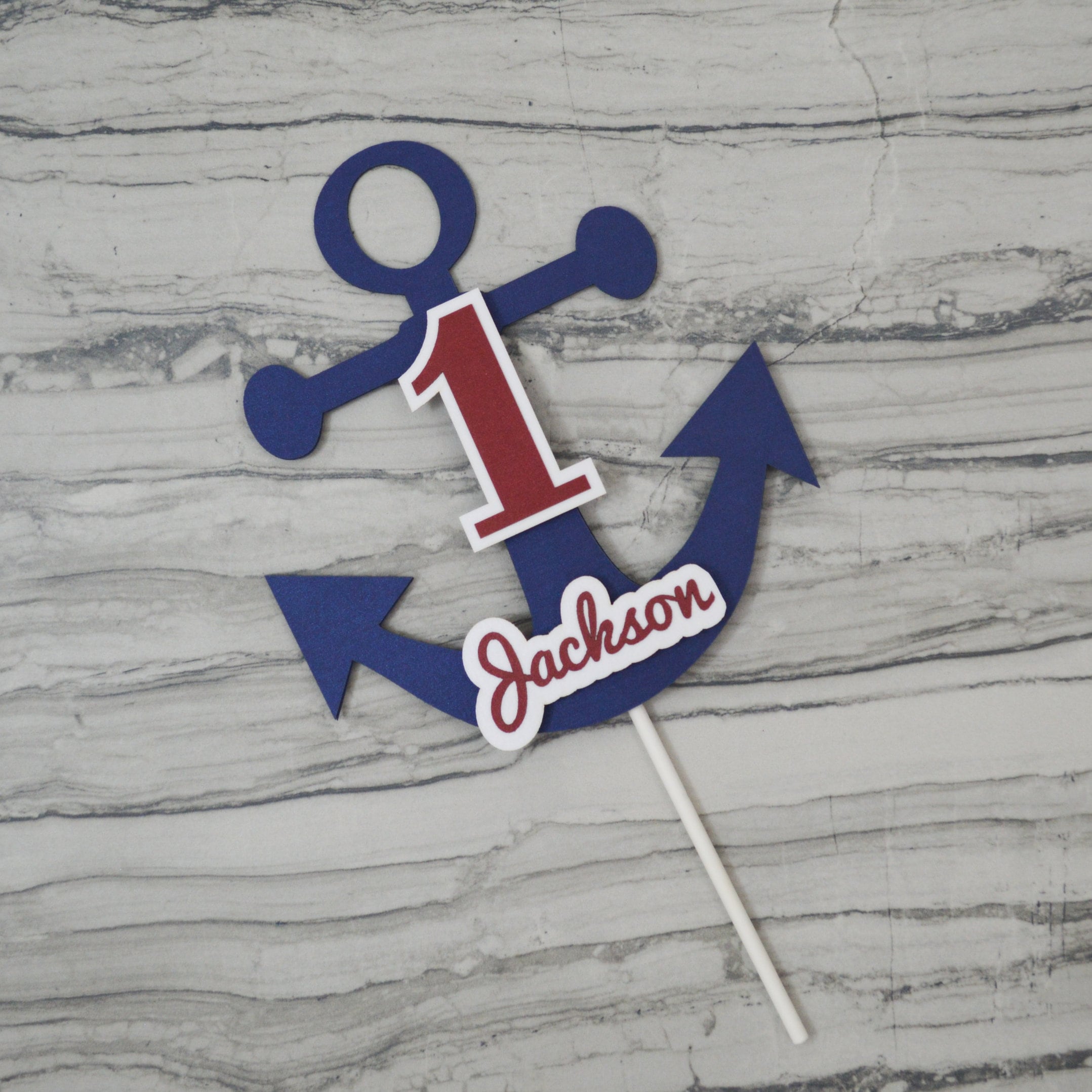 Nautical Birthday Cake Topper - Personalized With Name and Age ...