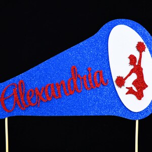 Cheerleading Megaphone Glitter Cake Topper - Personalized - Cheerleader ...