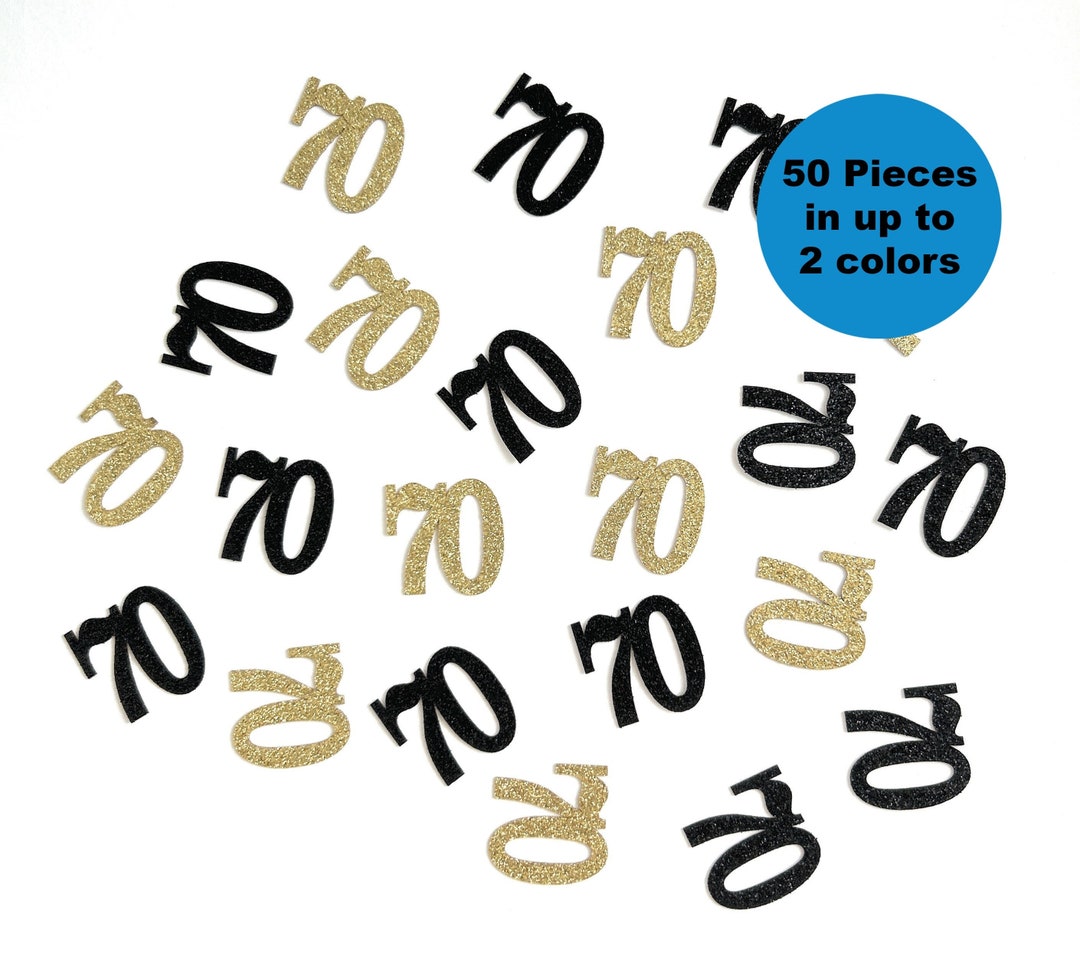 70th Birthday Confetti - 50 Pieces - 70th Birthday Party Supplies ...