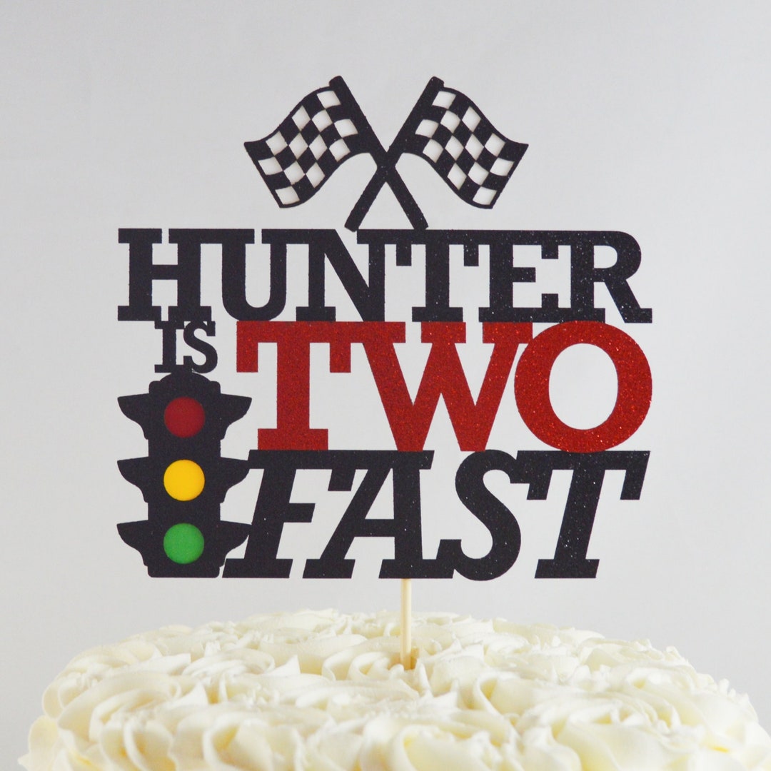 Two Fast Birthday Cake Topper - Personalized Name Cake Topper - 2nd ...