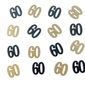 60th Birthday Confetti - 50 Pieces - 60th Birthday Party Supplies ...