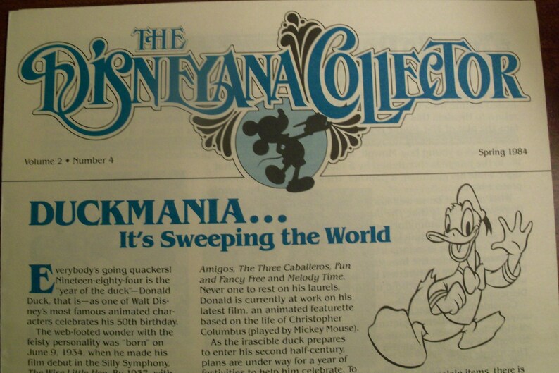 Vintage "the Disneyana Collector" Newsletter - Volume 2, Number 4 ...
