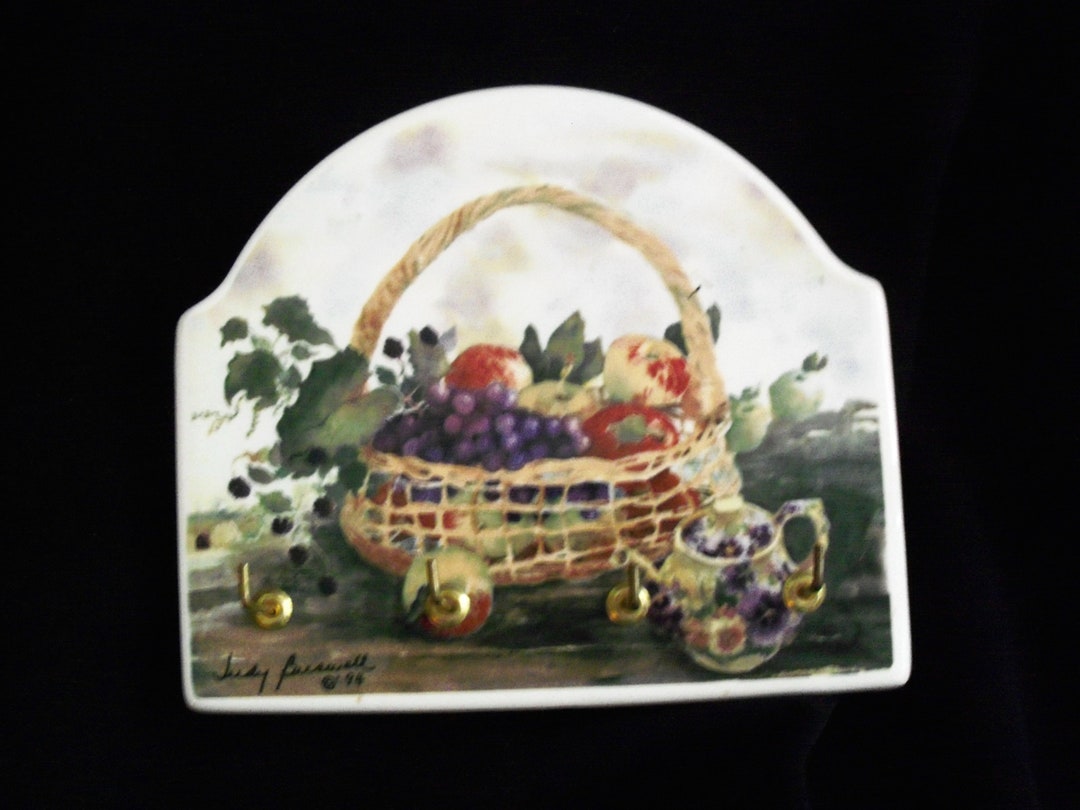 Santa Barbara Ceramic Design 4 Key Holder- Wall Mount – “basket of ...
