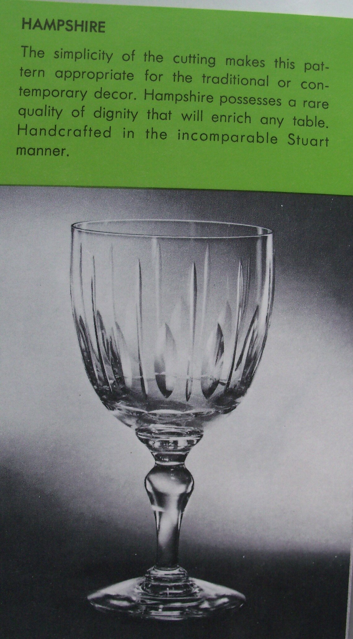 Vintage Stuart Crystal HAMPSHIRE Pattern Clear Hand Cut Water - Etsy