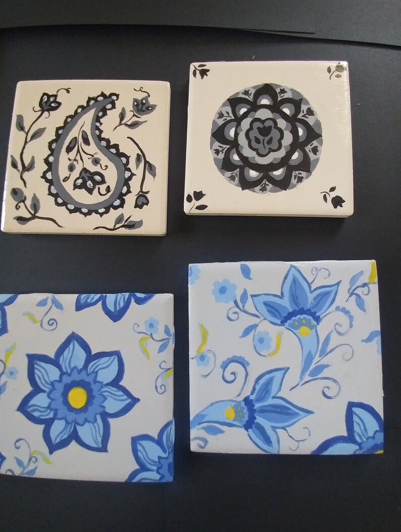 Hand Painted Ceramic Tiles - Etsy
