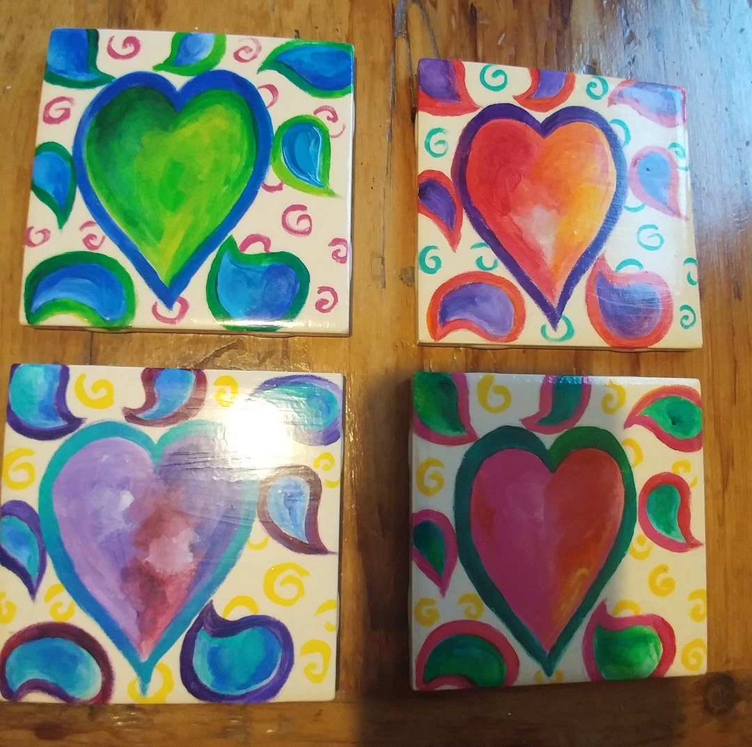 Hand Painted Ceramic Tiles - Etsy