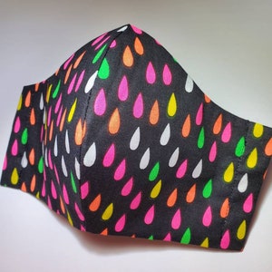 Colorful Drop Dot Face Mask, Reuseable Washable Tear Drop Face Mask ...