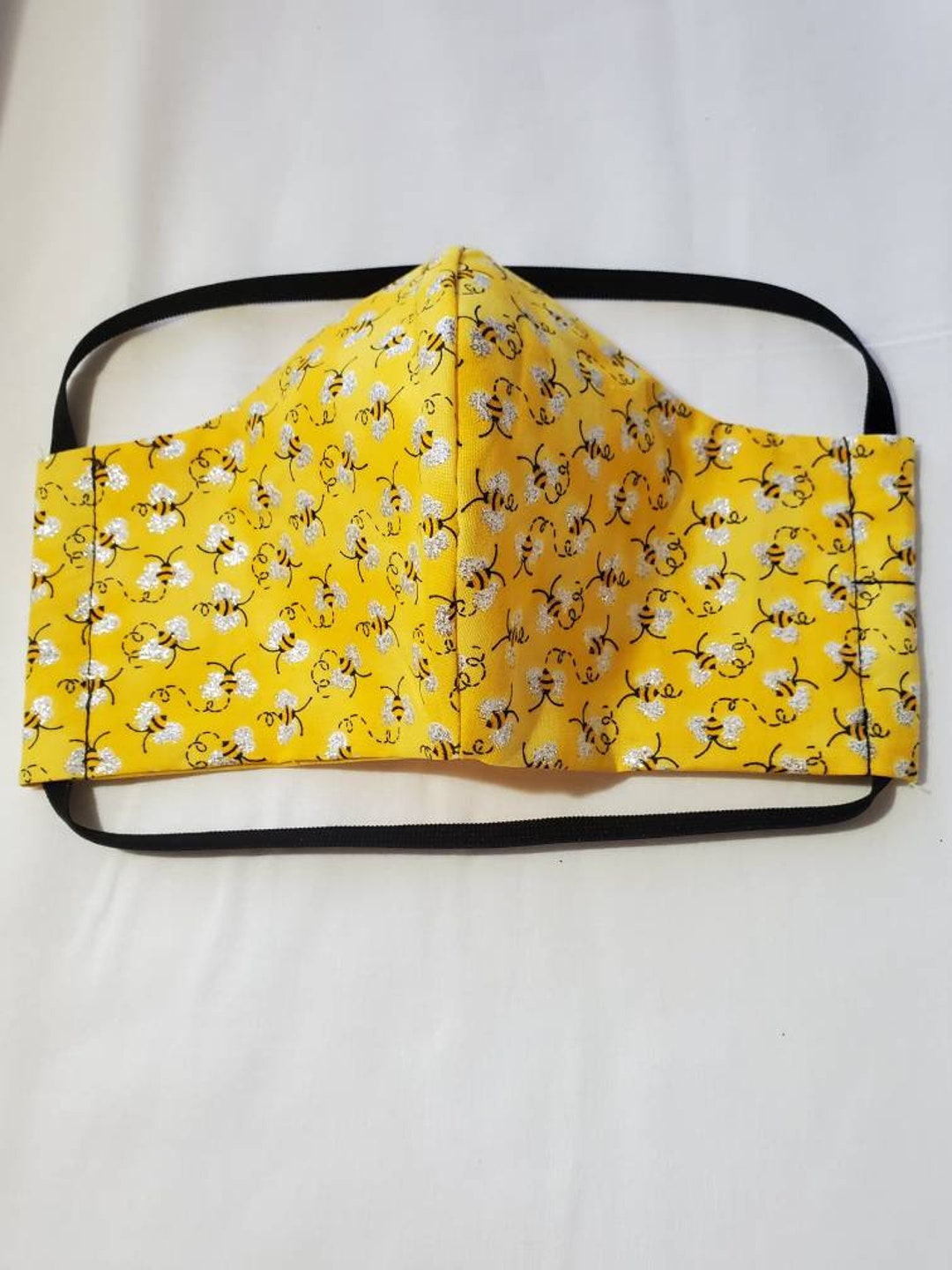 Glitter Bee Fabric Face Mask | Bee Mask | Reusable Mask | Washable Mask ...