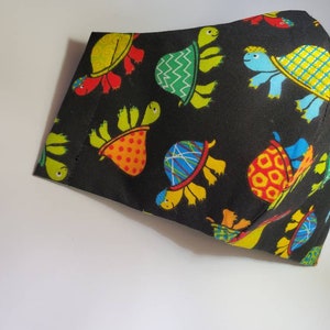 Turtle Face Mask, Colorful Tortoise Triple Layer Cotton Mask With Sewn ...