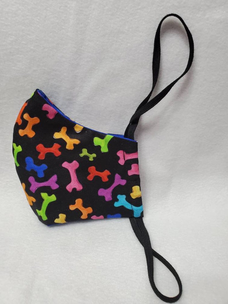 Rainbow Dog Bone Face Mask | Washable Face Mask | Reusable Face Mask ...