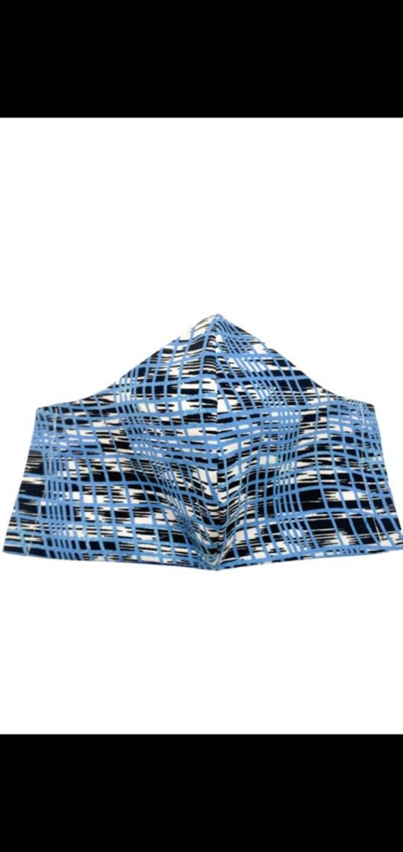 Black Blue Abstract Print Face Mask Washable Reusable Cotton - Etsy