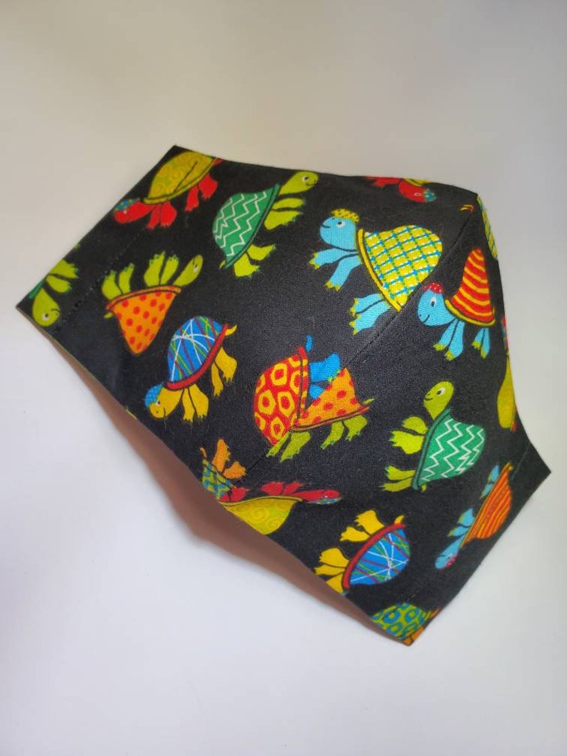 Turtle Face Mask Colorful Tortoise Triple Layer Cotton Mask - Etsy
