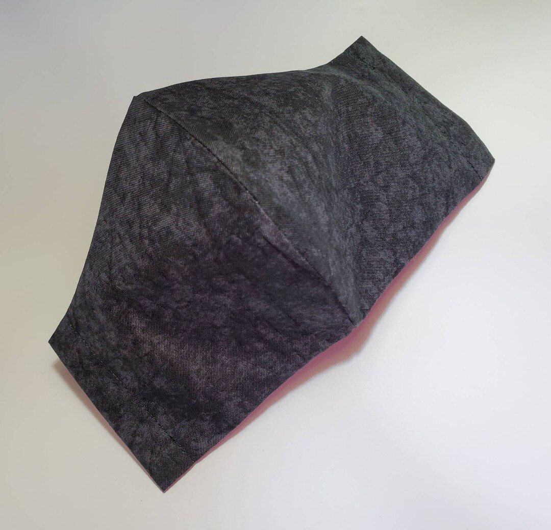 Black Face Mask, Distressed Black Triple Layer Cotton Face Mask With ...