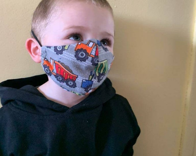 Dump Truck Face Mask Truck Face Mask Kids Washable Face - Etsy