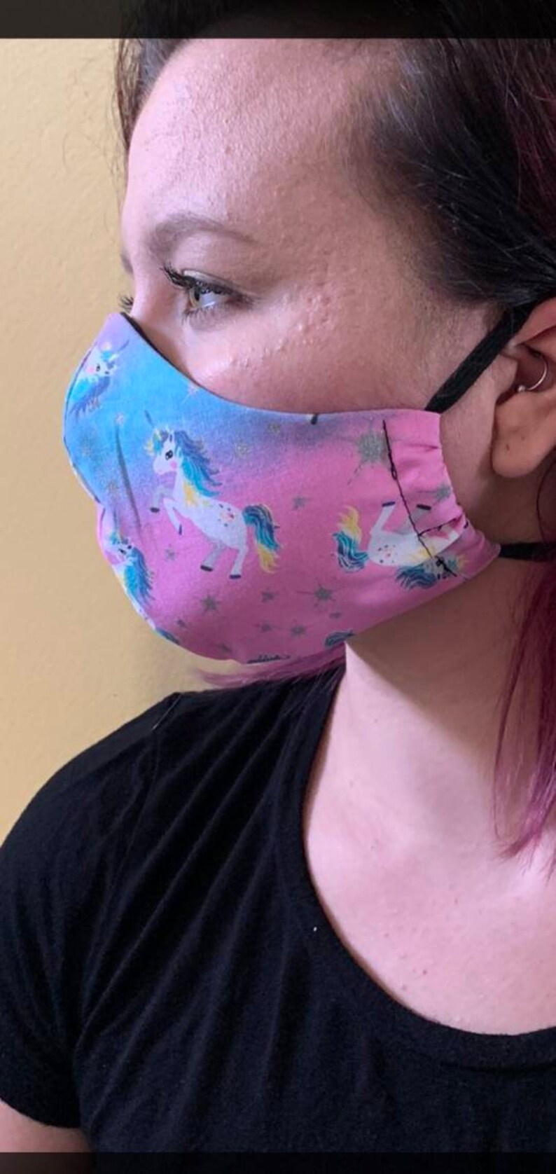 Unicorn Face Mask Washable Fabric Unicorn Face Mask - Etsy