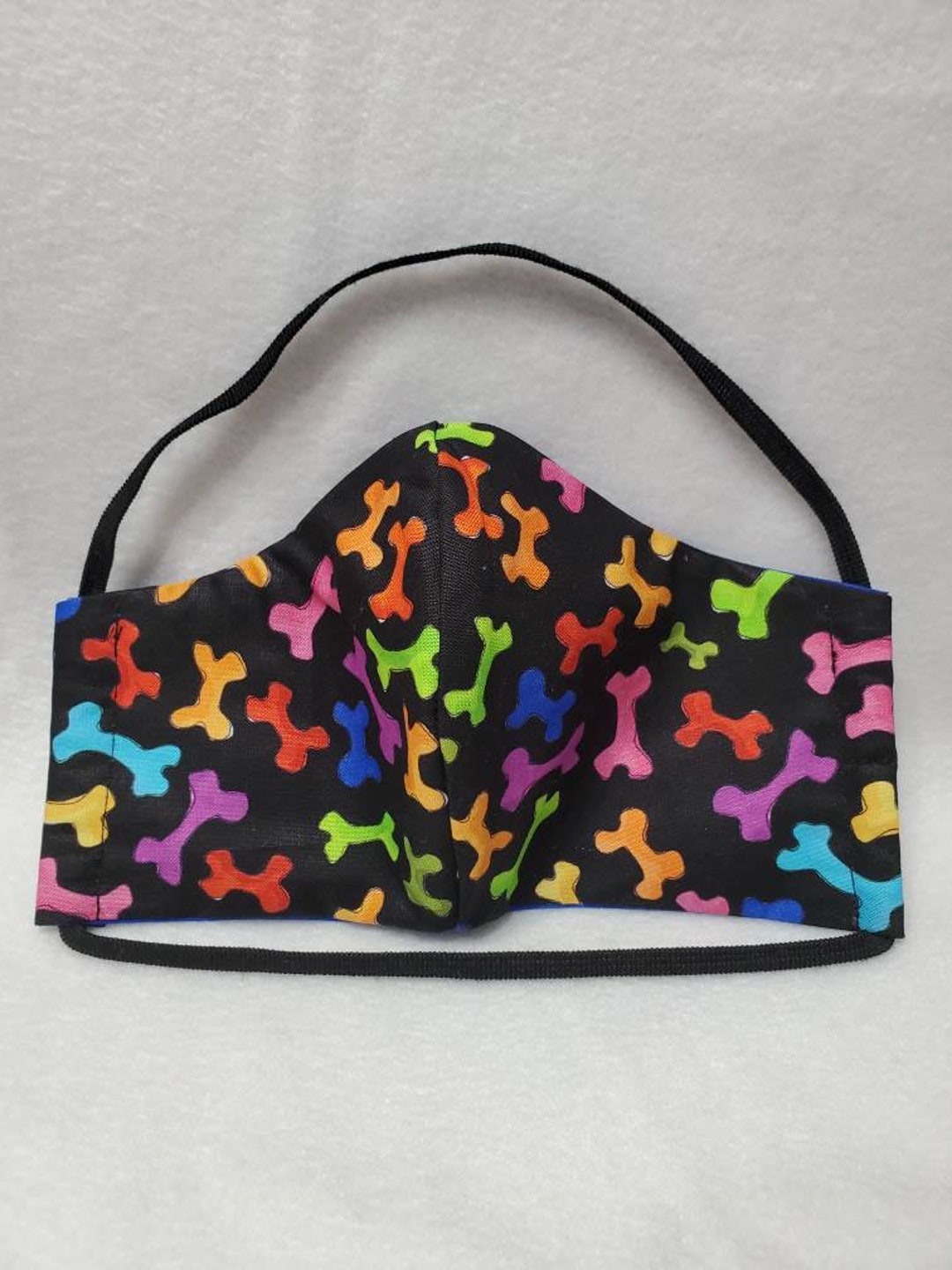 Rainbow Dog Bone Face Mask | Washable Face Mask | Reusable Face Mask ...