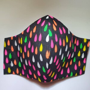 Colorful Drop Dot Face Mask, Reuseable Washable Tear Drop Face Mask ...