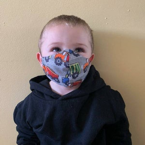 Dump Truck Face Mask | Truck Face Mask | Kids Washable Face Mask ...