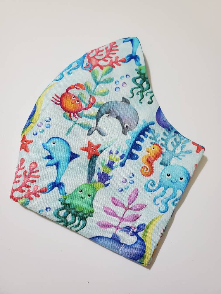 Ocean Sea Animal Face Mask Reusable Washable Face Mask with | Etsy