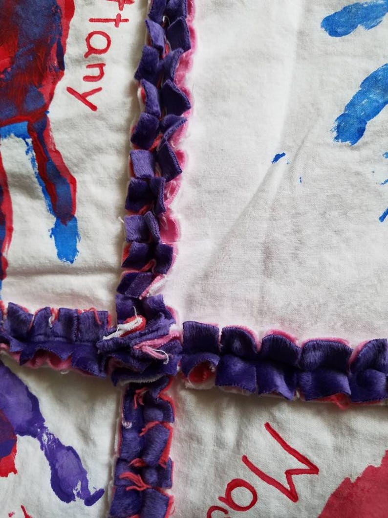 Handmade Family Quilt Handprint Family Rag Quilt Custom Rag - Etsy
