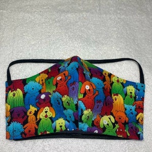 Dog Face Mask | Washable Reusable Face Mask | Triple Layer Fabric Mask ...