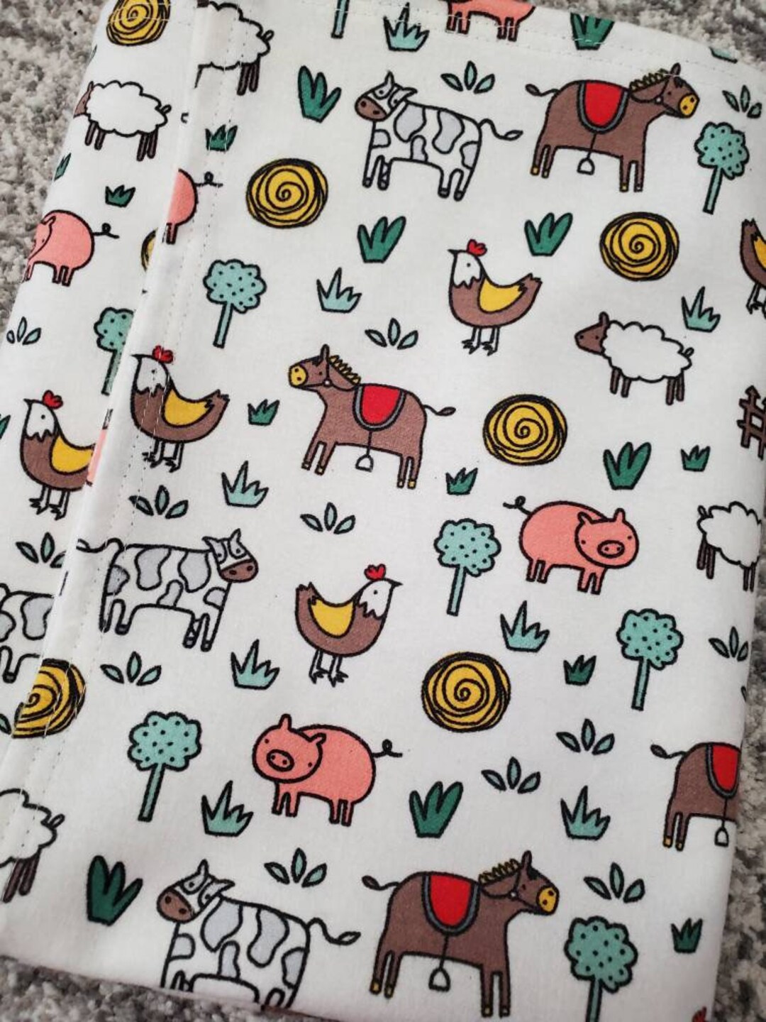 Farm Animal X-large Receiving Blanket for Baby Toddler Girl or Boy ...