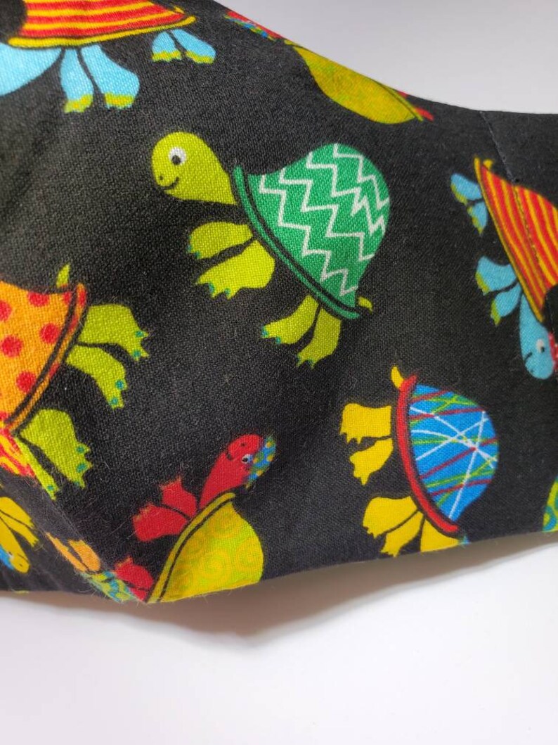 Turtle Face Mask Colorful Tortoise Triple Layer Cotton Mask - Etsy