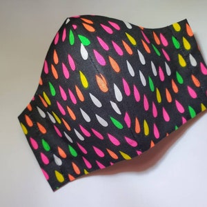 Colorful Drop Dot Face Mask, Reuseable Washable Tear Drop Face Mask ...