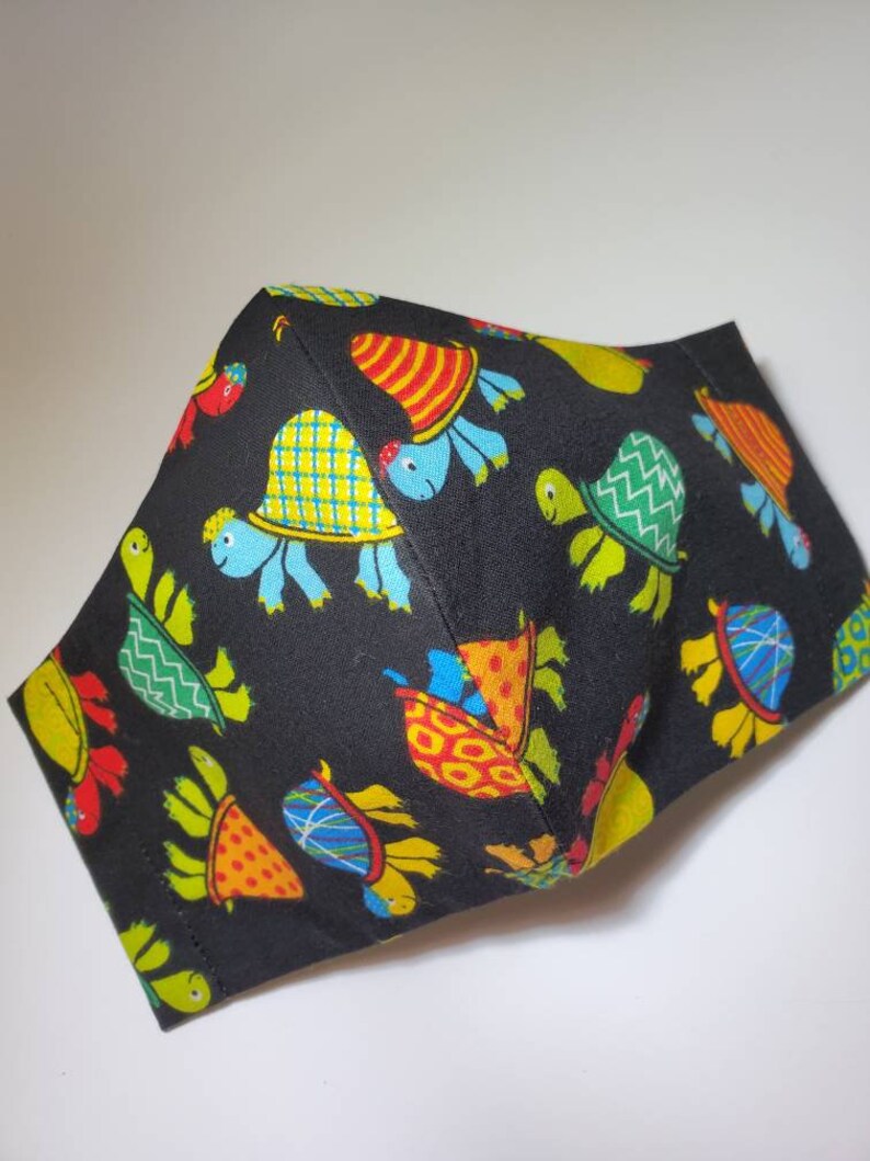 Turtle Face Mask Colorful Tortoise Triple Layer Cotton Mask - Etsy