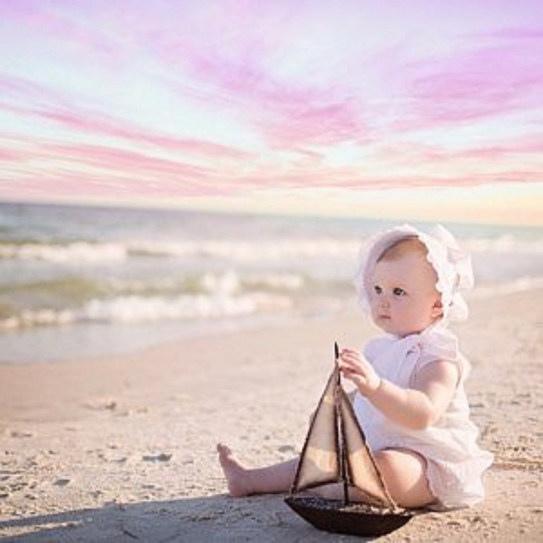 Monogrammed Baby Bonnet Baby Bonnet Eyelet Trim Bonnets Summer Sun Hat ...