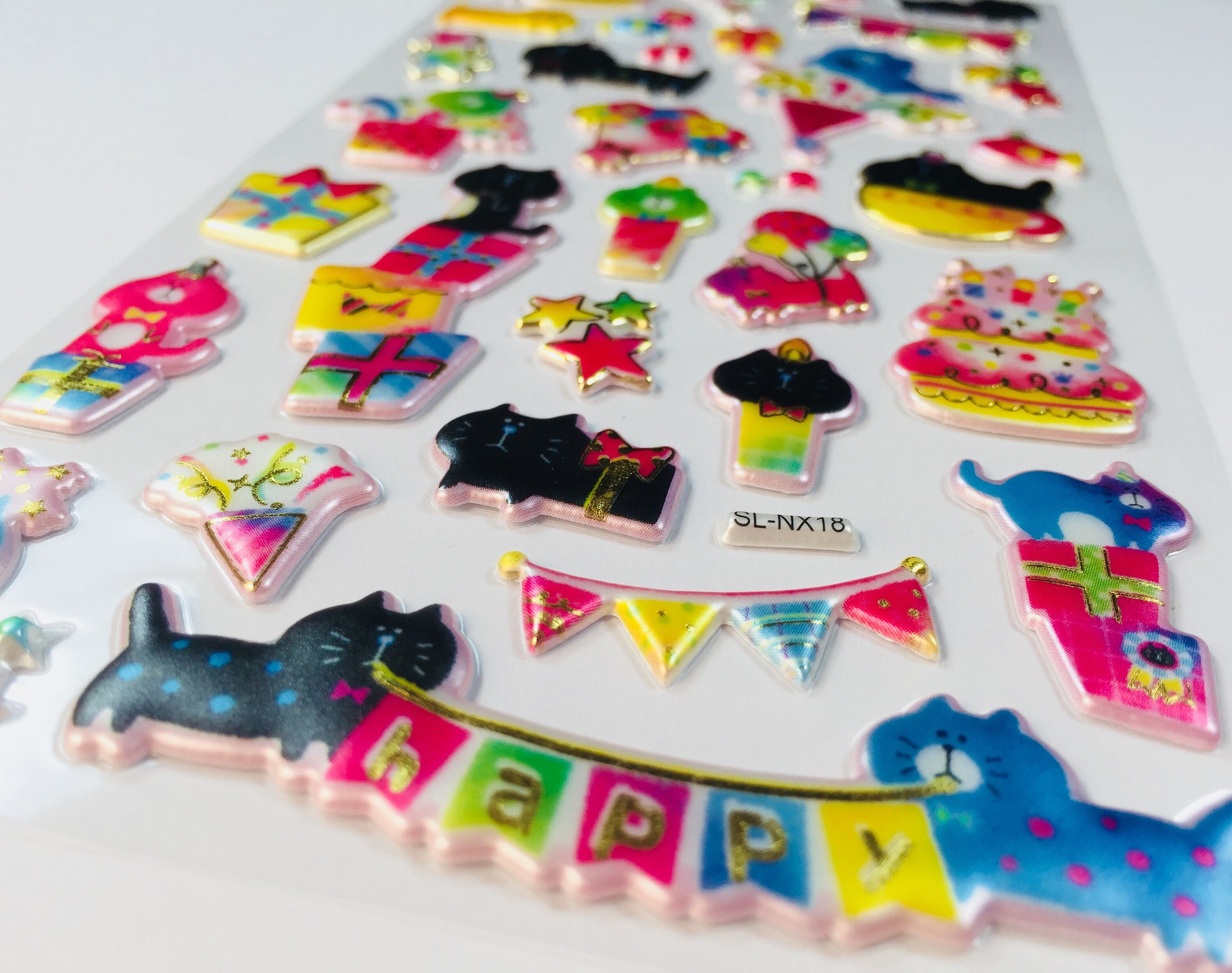 Black Cat Puffy Stickers - 1 Sheet - Etsy