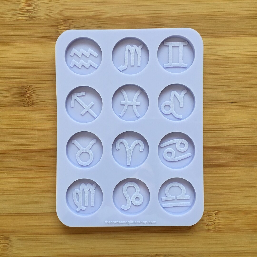 1.1" Zodiac Signs Silicone Mold, Food Safe Silicone Rubber Mould for ...